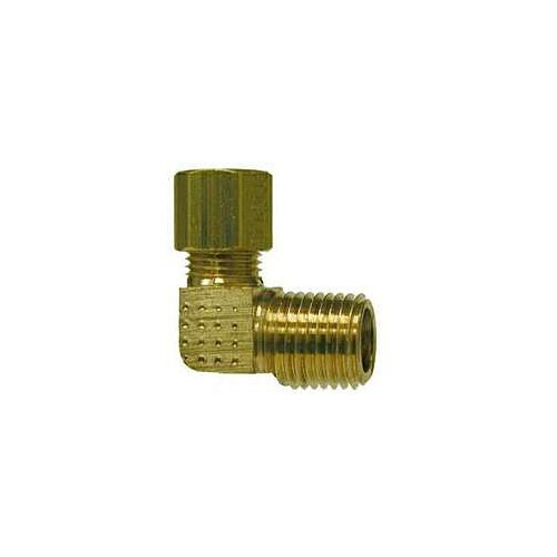 Bostwick Braun | Pipe Elbow, 90 deg, Elbow, 1/4 x 1/4 in Nominal, Male Compression x NPTF, Brass