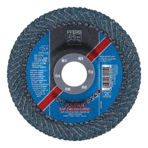 Bostwick Braun | PFERD Polifan® 67689052 Special Line SGP Z-CURVE Unthreaded Coated Abrasive ...