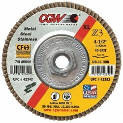 Bostwick Braun | CGW® 42314 Flap Disc, 4-1/2 in Disc Dia, 5/8-11 Center ...