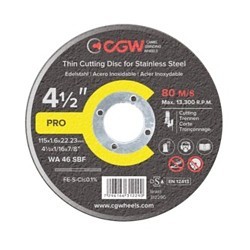 Bostwick Braun | CGW® 45141 Cut-Off Wheel, 4-1/2 in Wheel Dia, 0.045 in ...