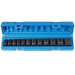 Bostwick Braun | Gray Tools 1213 Socket Set, Metric, 3/8 in Drive, 12 ...